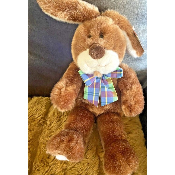 Gund | Toys | Nwt Gund Plush Brown Easter Bunny 5 Inch Goatee Plaid ...
